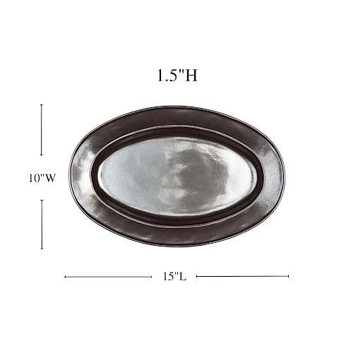Juliska Pewter Stoneware 15" Oval Platter