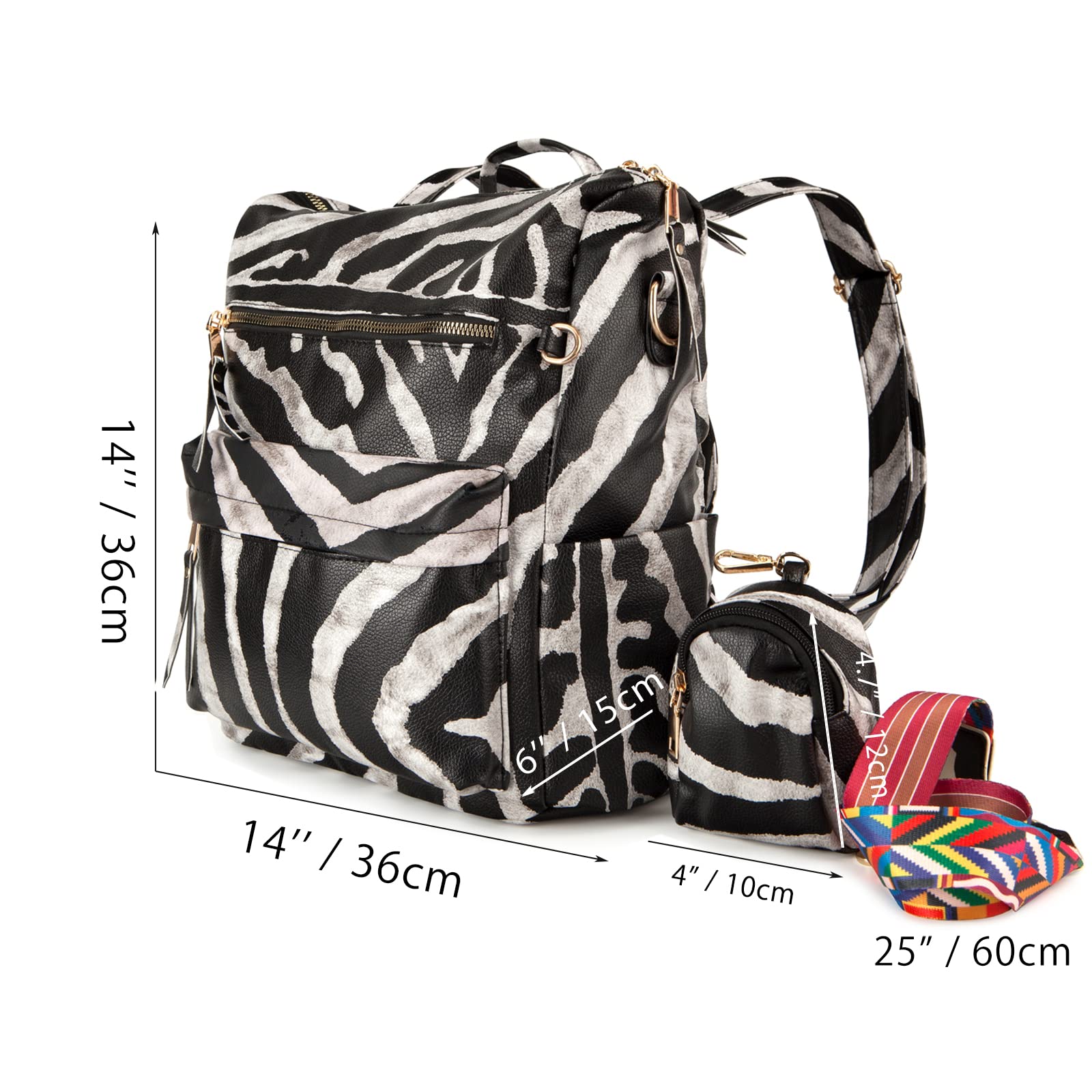 Backpack Purse for Women PU Leather Handbag Fashion Shoulder Purse Cute Lady Travel Bag with Adjustable Straps