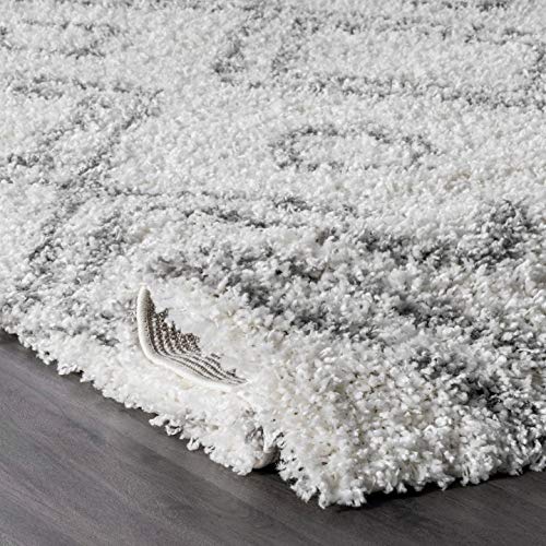 nuLOOM Iola Geometric Shag Area Rug, 6' 7" x 9', White