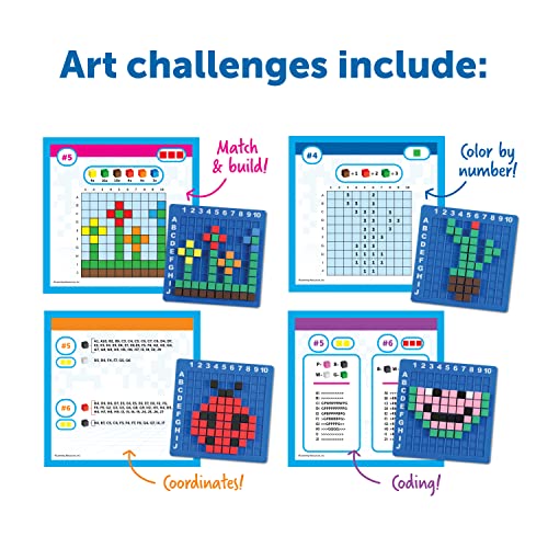 Learning Resources STEM Explorers Pixel Art Challenge, 402 Pieces, Ages 5+, STEM Toys For Kids, Coding Basics For Kids, STEM Activities For Classroom