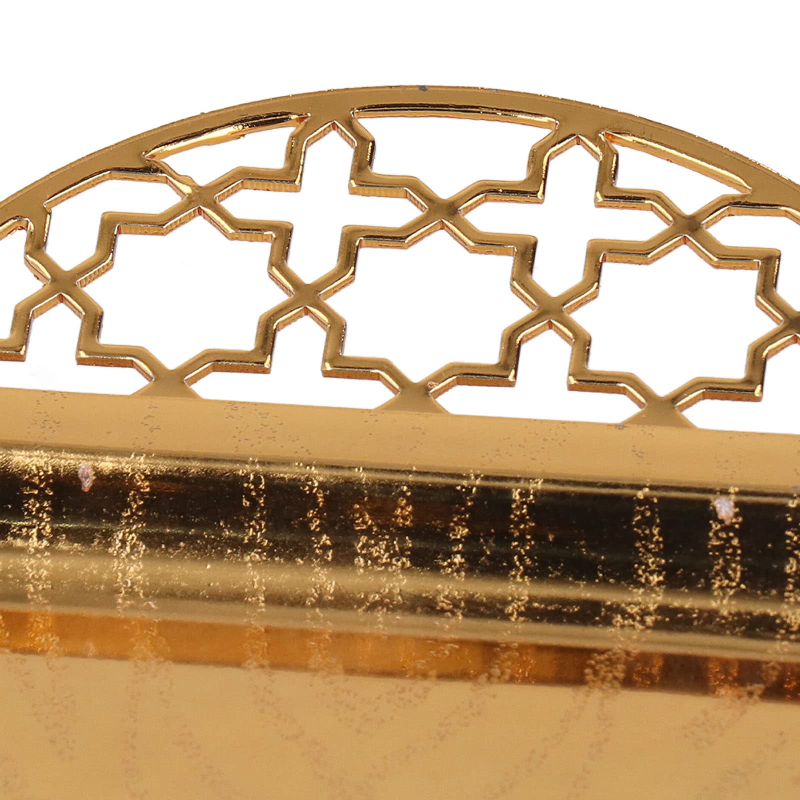 BEIJIALY Serving Tray Gold Retro Light Luxury Oblong Water Cup Tea Cup Fruit Tray with Star Handle for Home Living Room