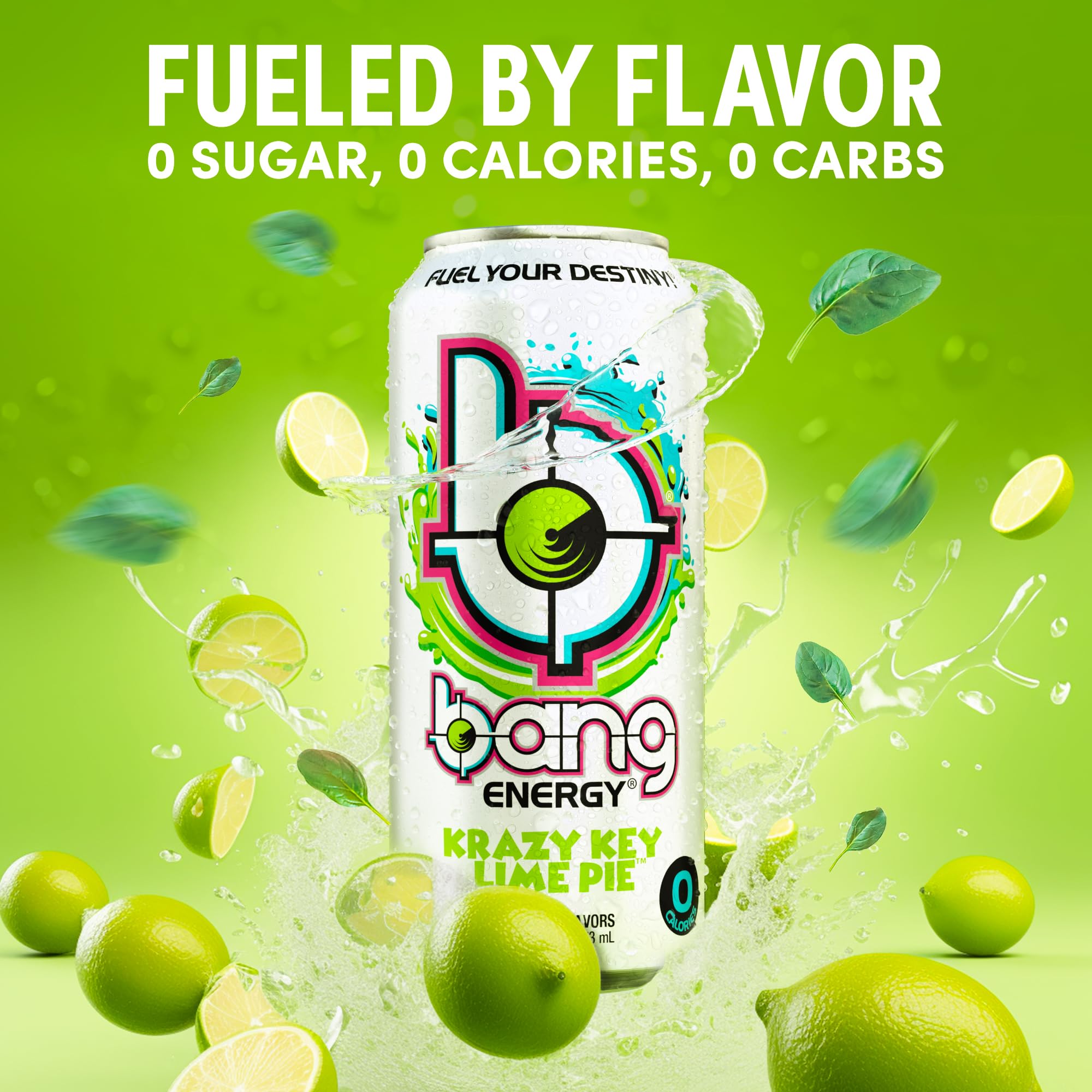 Bang Energy Key Lime Pie, Sugar-Free Energy Drink, 16-Ounce (Pack of 12)