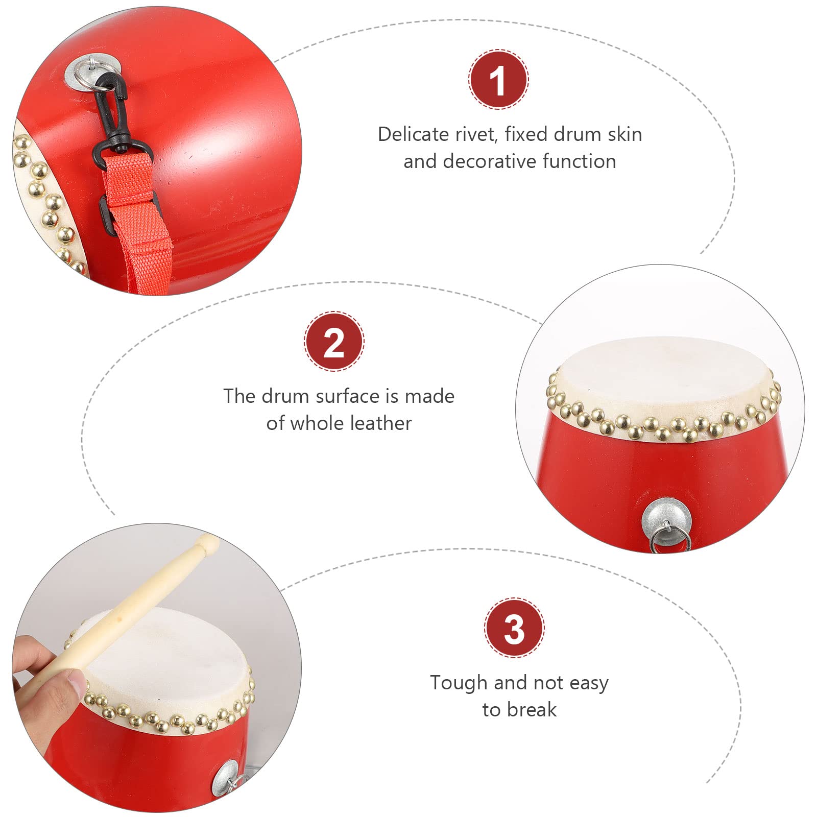 ARTIBETTER 1 Set Traditional Waist Drum Waist Drum Durable Performance Hand Drum