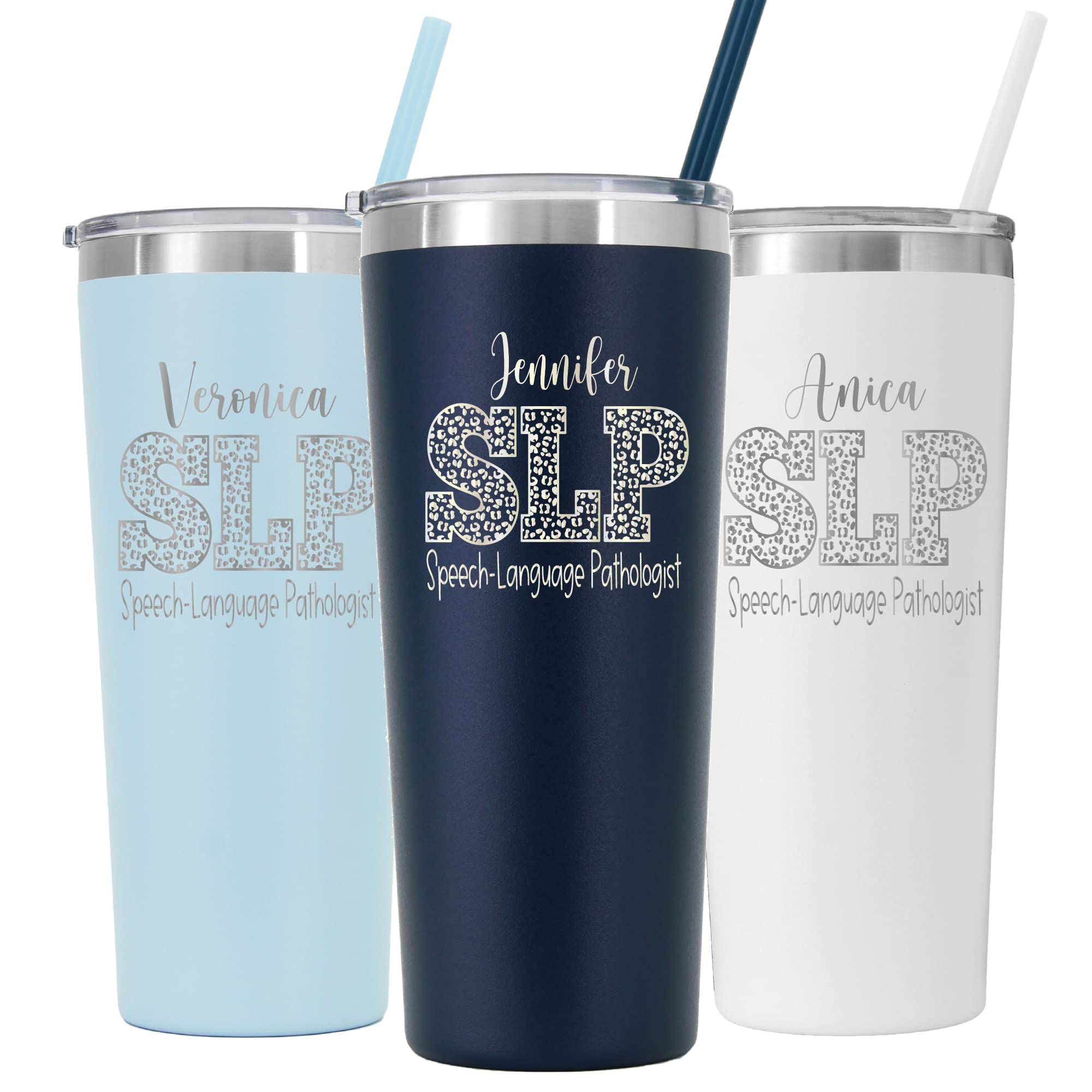 AVITO 22 oz Personalized Speech Language Pathologist Gift- Laser Engraved - Stainless Steel Tumbler - SLP Gift, Speech Therapist Gift, SLP Tumbler, Speech Therapy Cup, Speech Therapy