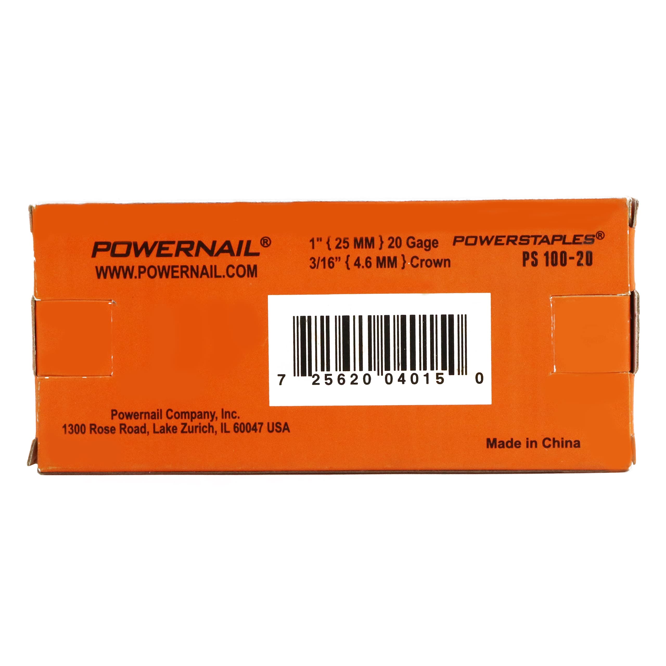 Powernail PS10020 20-Gauge 3/16-Inch Crown 1-Inch Length Chisel Point Collated Galvanized Staples (Box of 2500)
