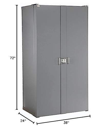 Global Industrial Bin Cabinet with 72 Red Bins, 38x24x72, Unassembled