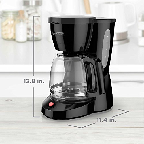 BLACK+DECKER 12-Cup Switch Coffee Maker, Duralife Glass Carafe, Black, CM0940BD