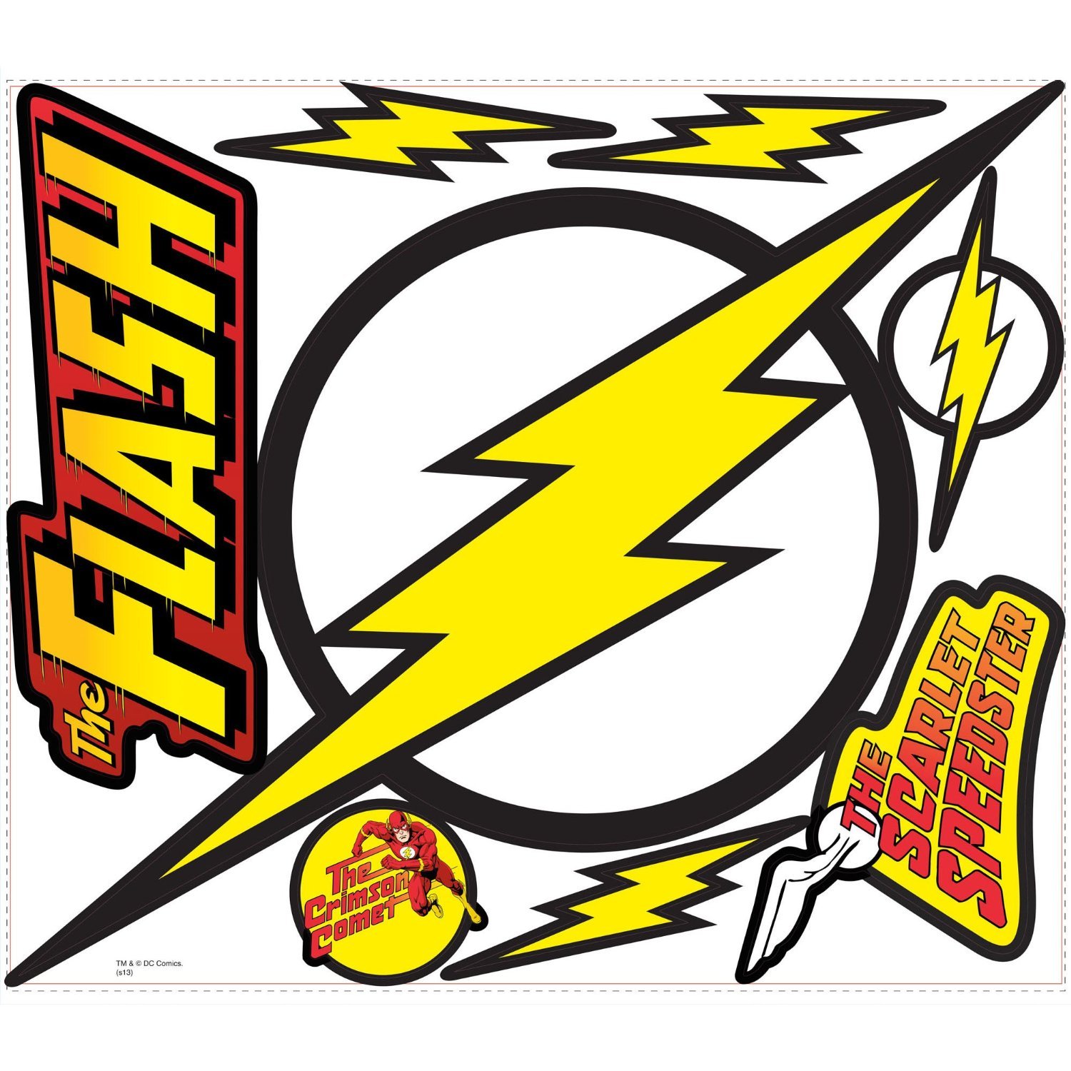 RoomMates RMK2399GM DC Classic Flash Logo Peel and Stick Giant Wall Decals
