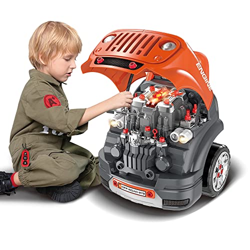 The Bubble Factory ATV Car Mechanic Engine Workshop Remote Control Car with Lights and Realistic Sound Effects - 3 Years+