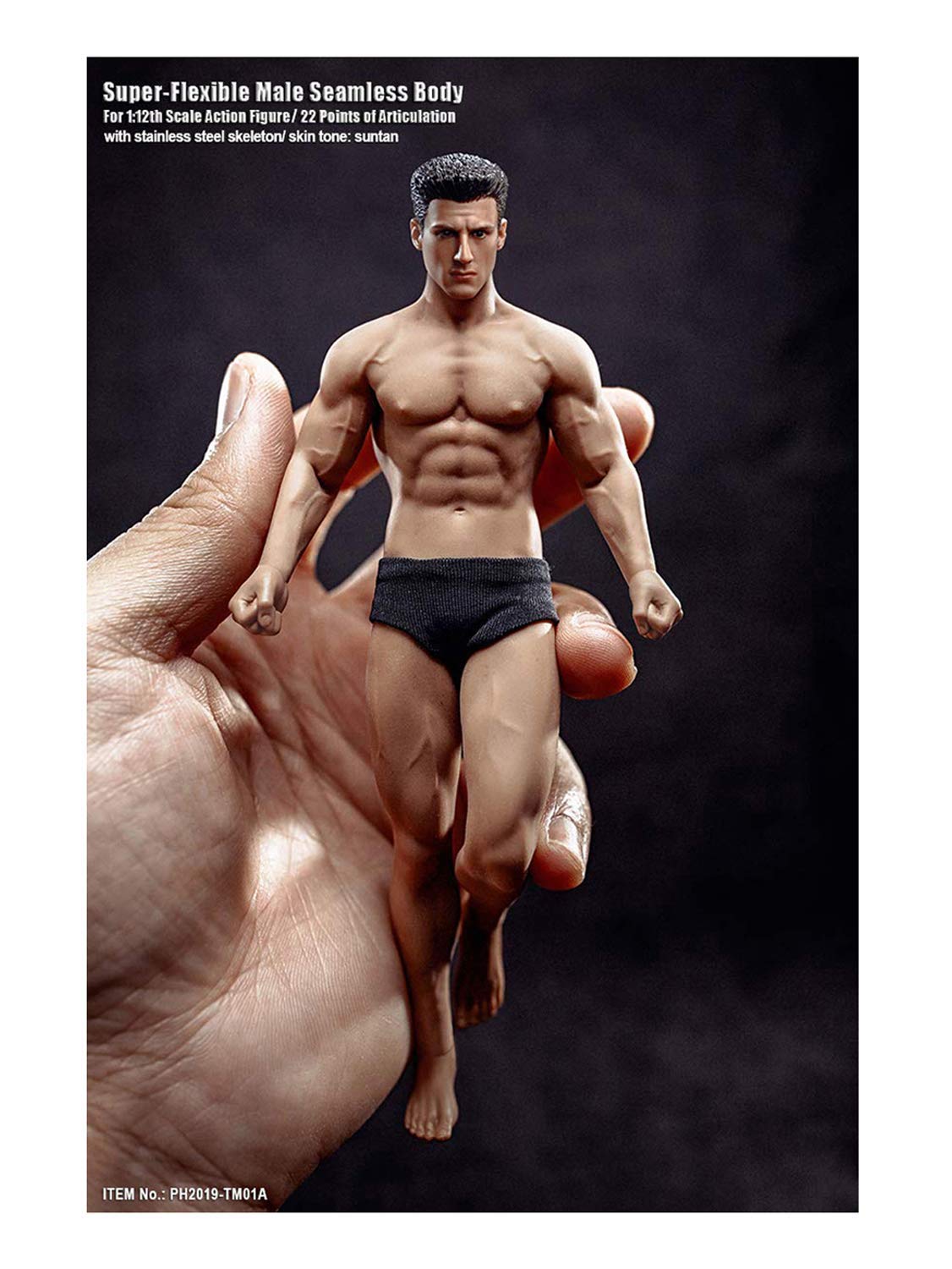 OBEST 1/12 Male Body 6 inch TBLeague Action Figure Full Set-Silicone Body+Head+Underwear-1/12 Scale Super Flexible Male Dolls for Arts/Drawings/Photography F Mezco SHF ML(PH2019-TM01A) (JH6N)