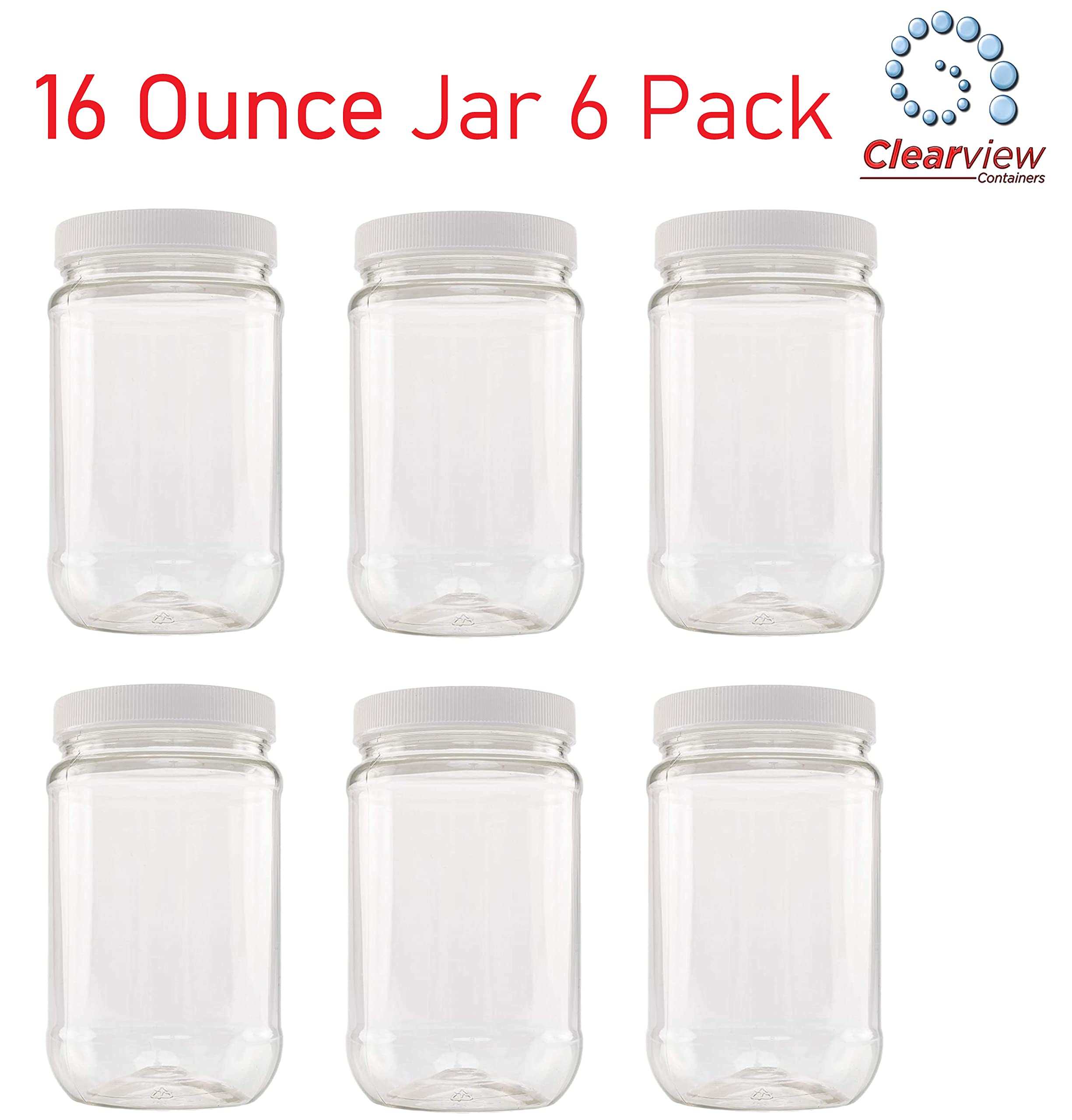 CLEARVIEW 1 Gallon Plastic Jar - 4 pack | Containers and Organization (128 Ounce Jar)