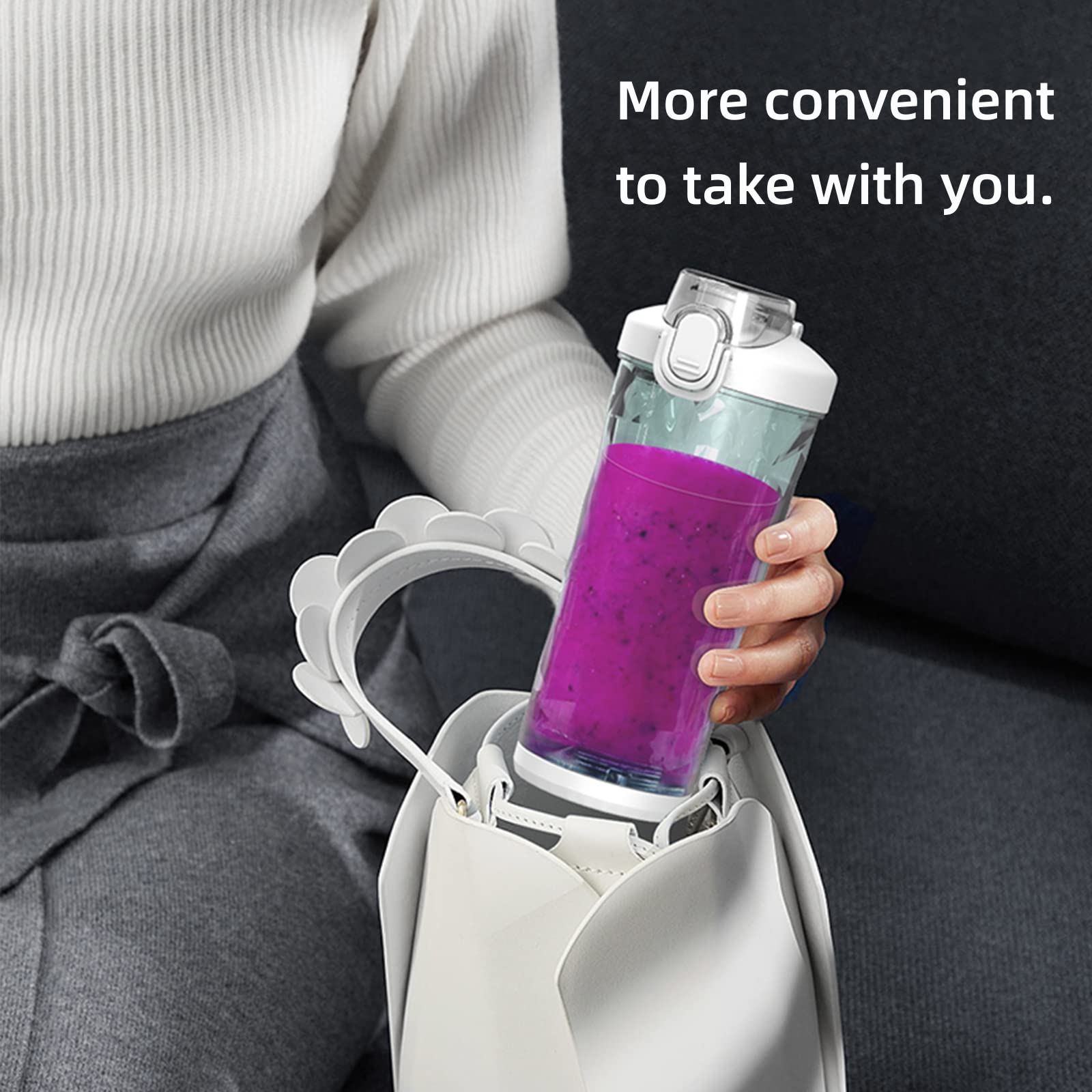 Portable Blender, Personal Blender for Shakes and Smoothies, Mini Blender 20 Oz with 6 Blades (Black)