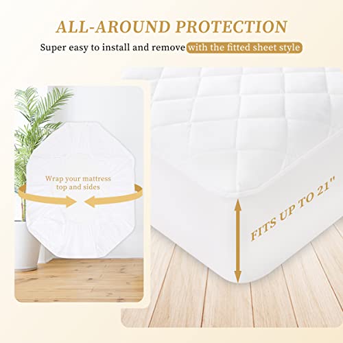 Bundle Safe and Sound Waterproof Quilted Mattress Pad + Waterproof Quilted Mattress Pad (White & Grey)
