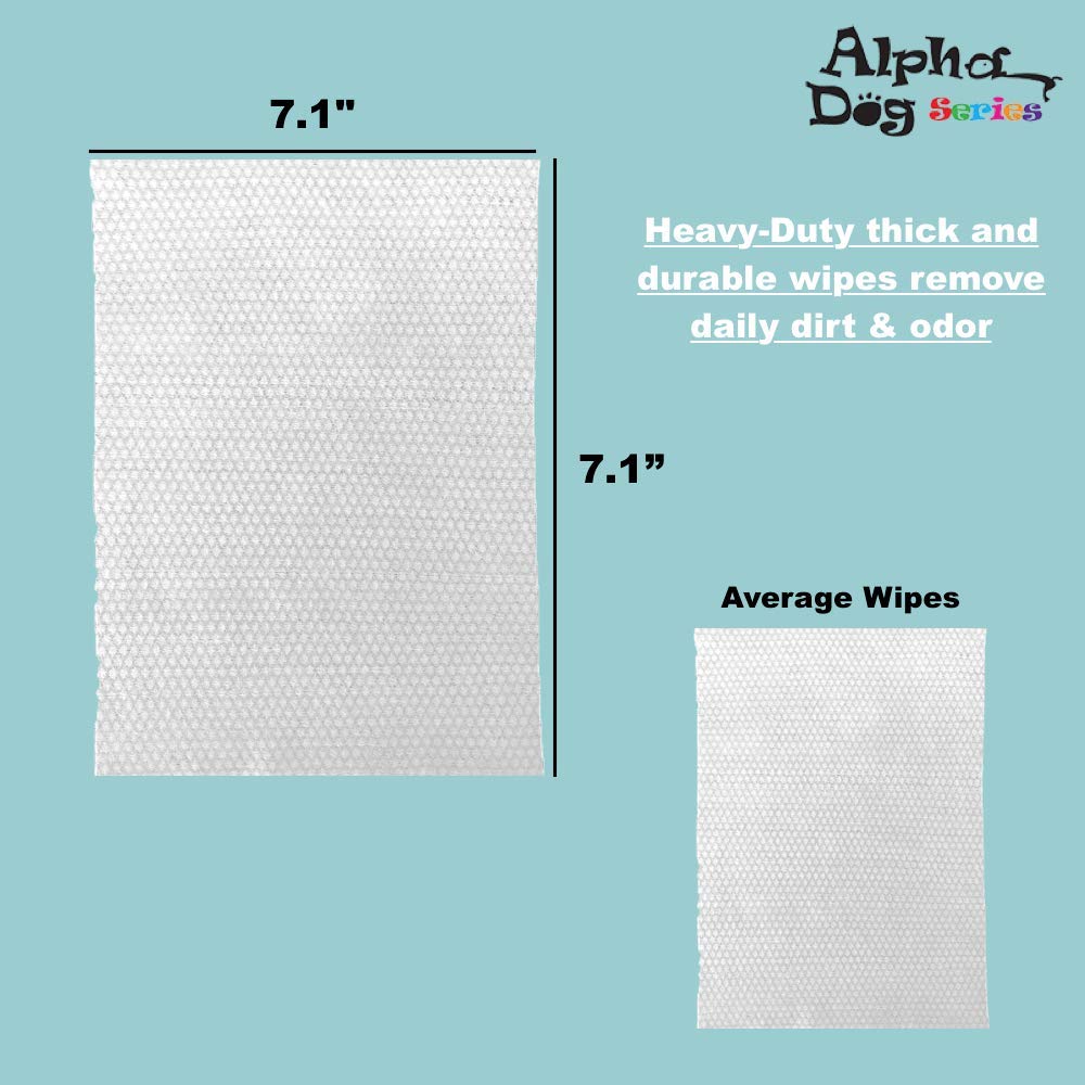Deodorizing Hypoallergenic Heavy Duty Thick Durable Pet Grooming Wipes Unscented Cleans Face, Ears, Body, Butt and Eyes β Bath Alternative, Super Convenient, Ideal for Home or Travel (Pack of 1)