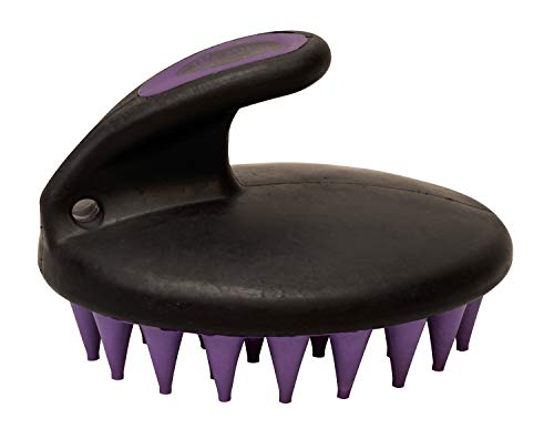 Weaver Leather Palm-Held Coarse Curry Comb, Purple/Black
