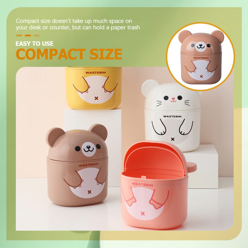 Zerodeko Desktop Trash Can Dorm Trash Can Office Trash Cans for Near Desk Mini Desk Trash Can Plastic Trash Can with Lid Tabletop Trash Can Desk Trash Can Mini Kawaii Trash Can Waste Basket