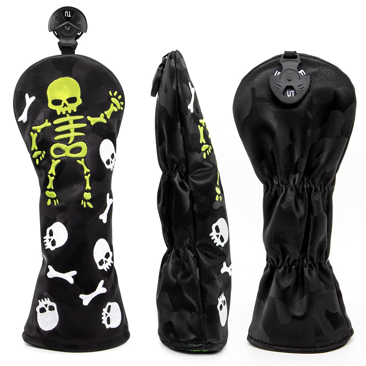 Barudan Golf Hybrid Head Cover Headcover, Skeleton Golf Club Head Cover for Hybrids Interchangeable # 2 3 4 5 6 UT