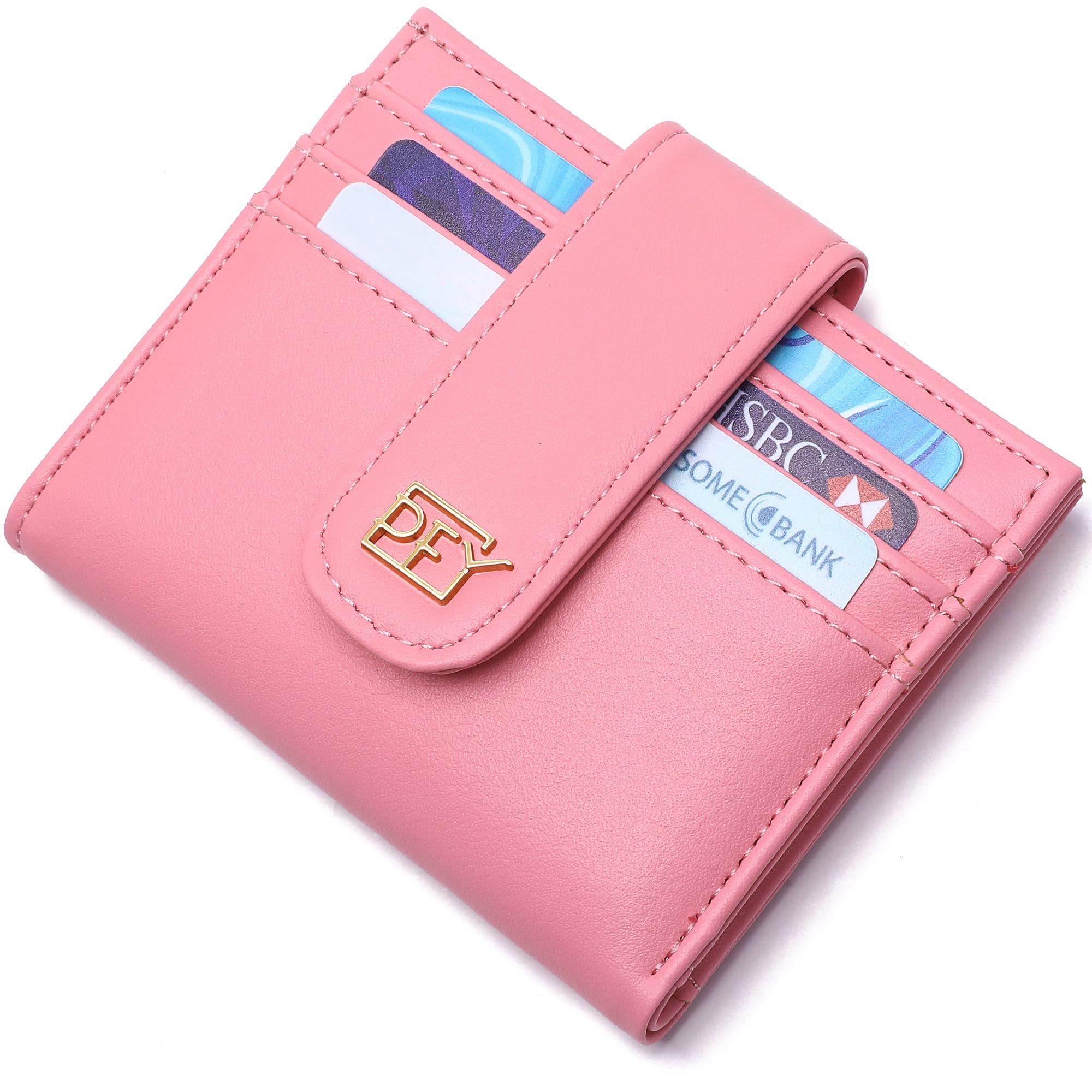 Badiya Small Wallets for Women Bifold Multi Card Case Wallet Slim Credit Card Holder with Zipper Coin Purse