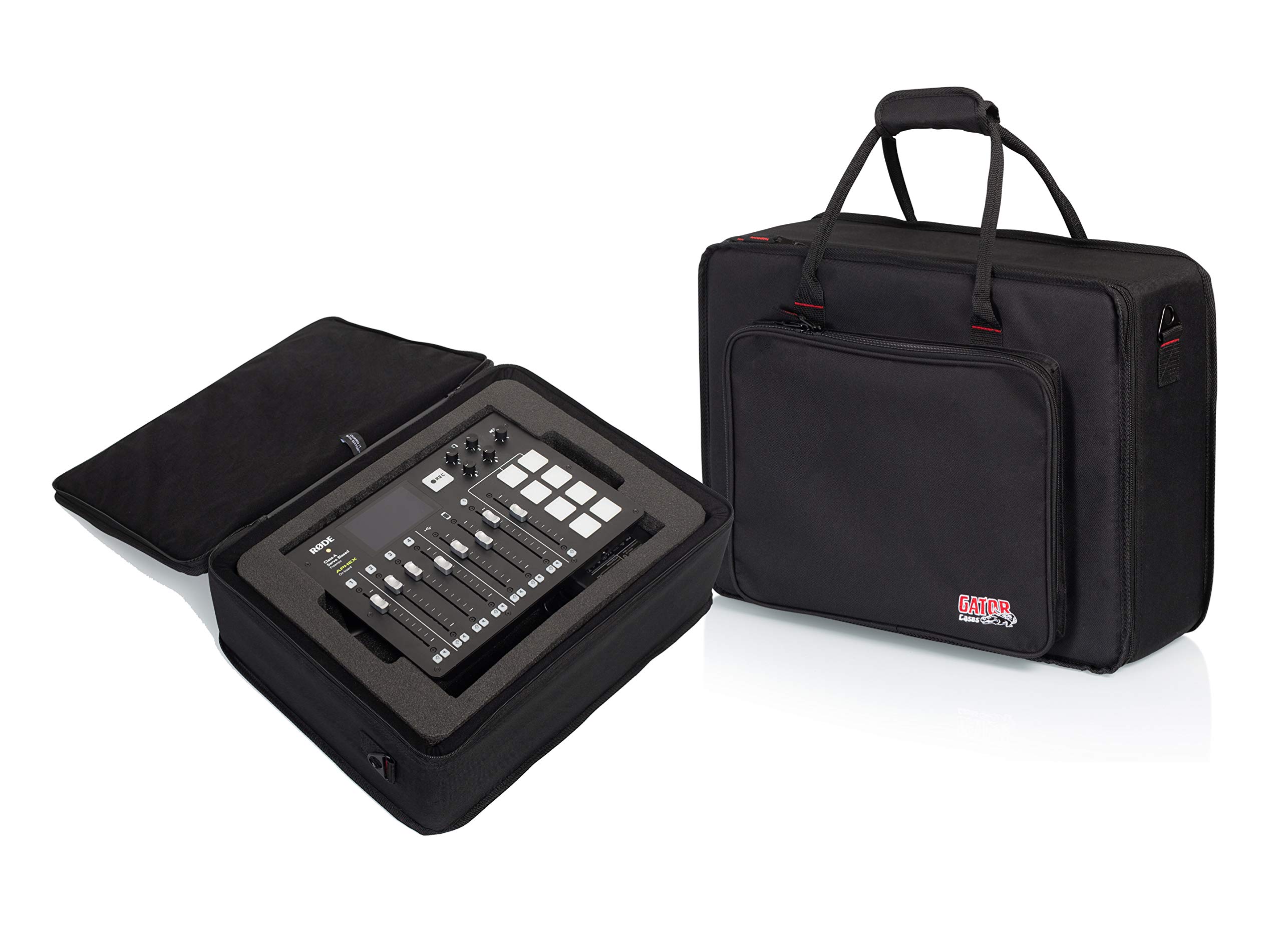 Gator Cases Lightweight Case with Custom Cut Foam Interior for RODECASTER Pro Podcast Mixer and Two Microphones; (GL-RODECASTER2)