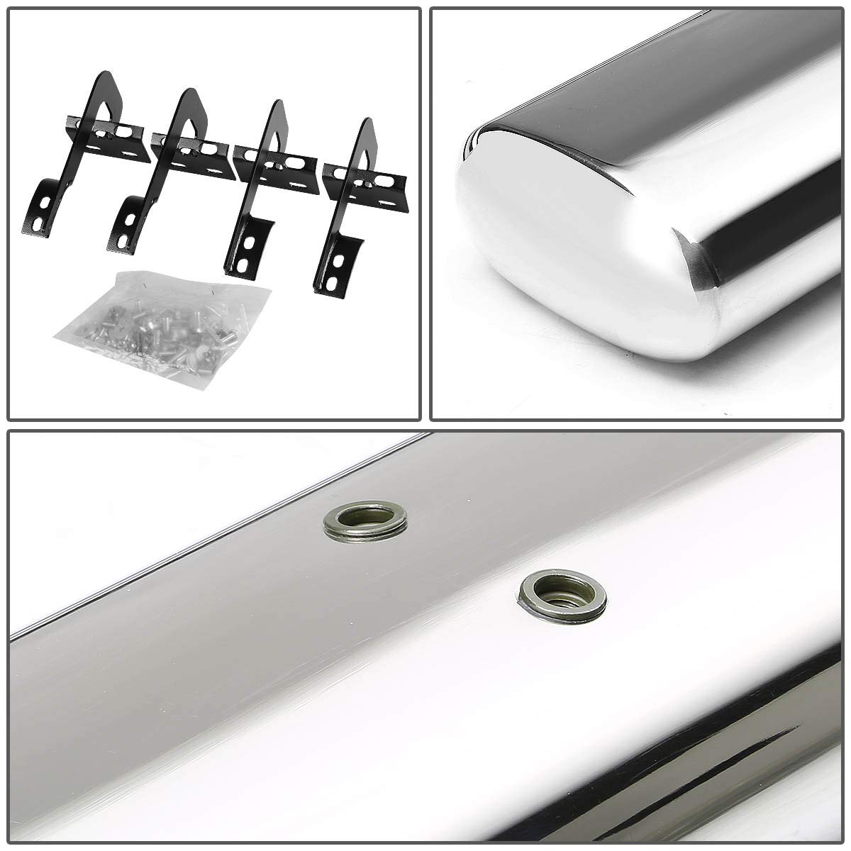Auto Dynasty 5 Inches Oval Tubing Side Step Nerf Bar Running Board Compatible with Ford F-150 Extended Cab 04-08, Stainless Steel, Polished Chrome