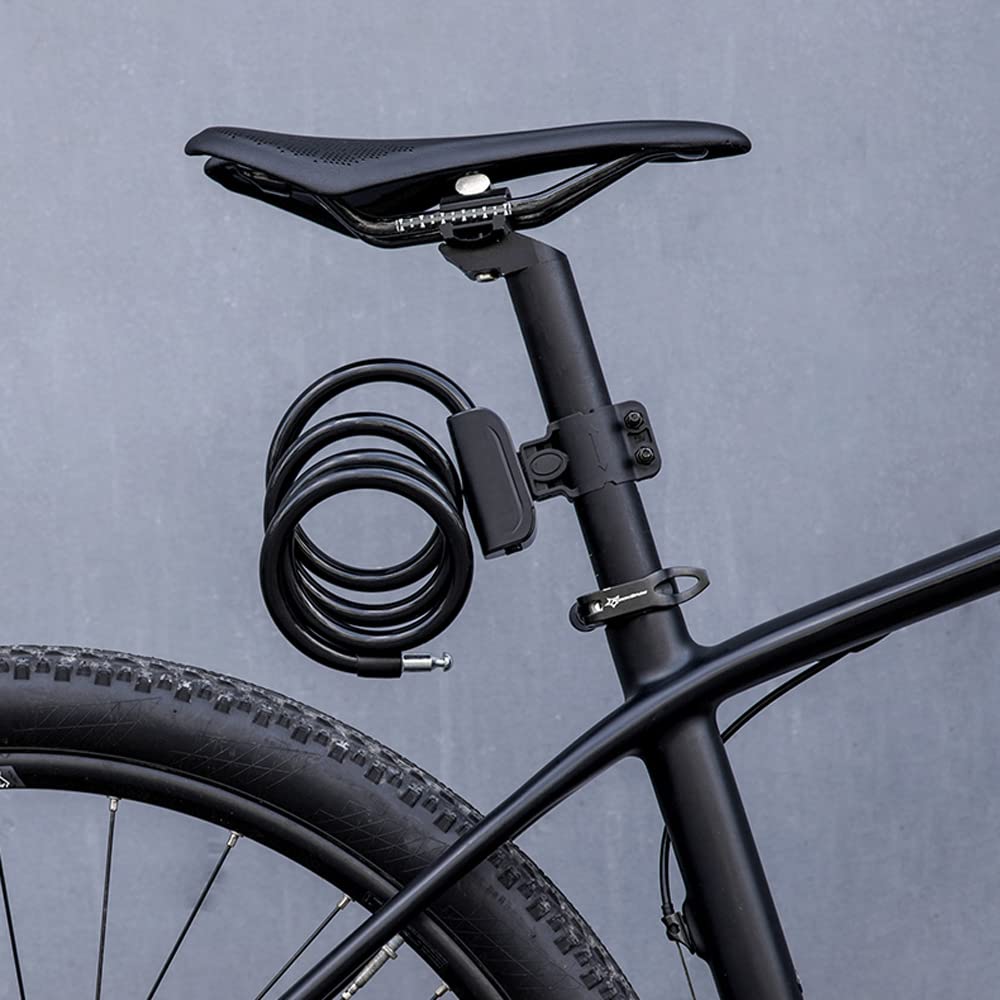 AZPINGPAN 150cm Self-Rolling Bicycle Lock丨Built-in Dust Cover Copper Lock Core Anti-Theft Steel Cable Chain Lock丨Outdoor Portable Mountain Road Motorcycle Fixing Accessories