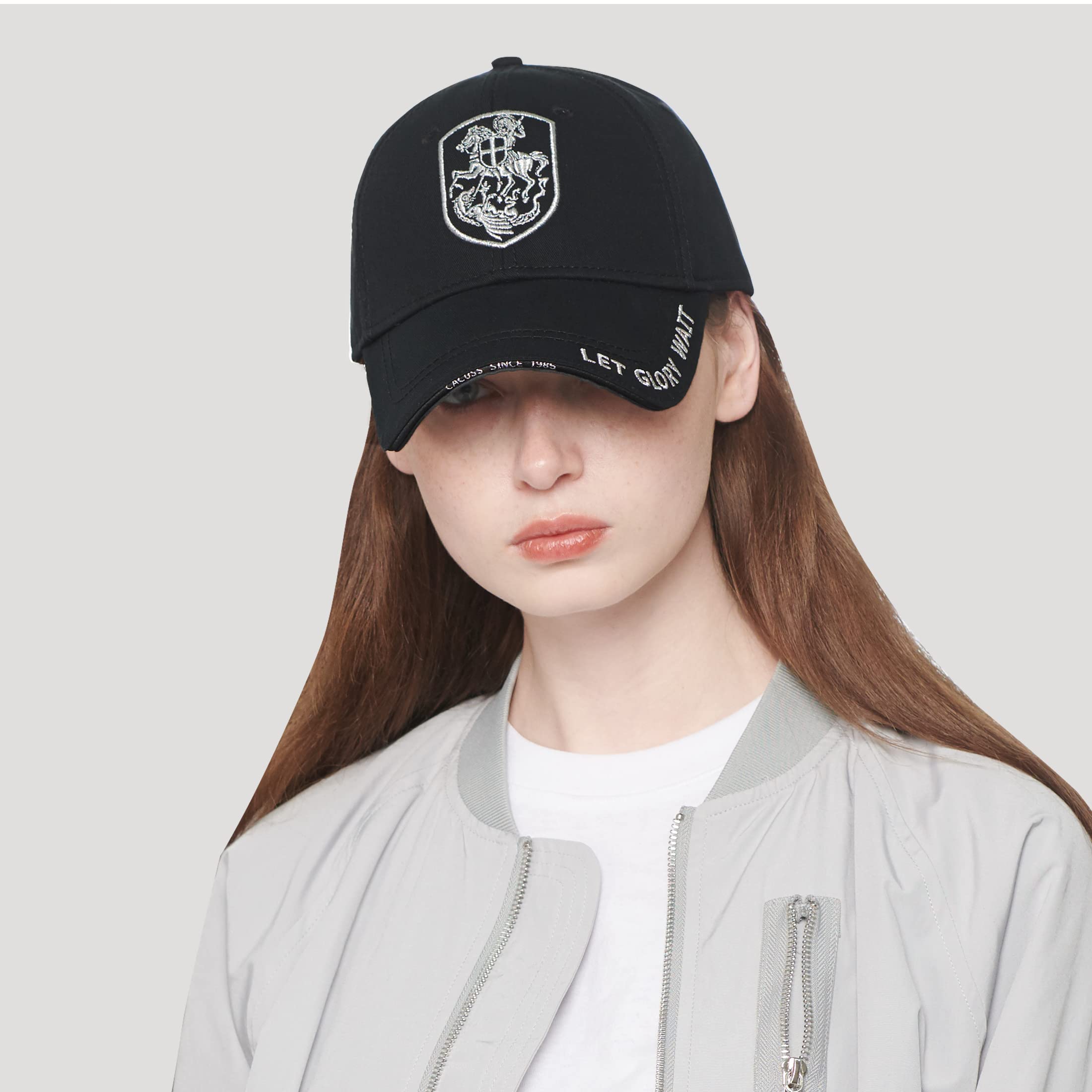 Baseball Cap Men Women Cotton Dad Hat Classic Plain Hat Adjustable Workout Hats Unisex Low Profile Hat Black-Silver
