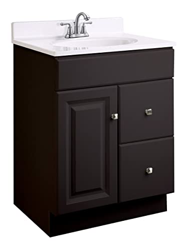 Design House Wyndham 24 Inch Bathroom Vanity, Freestanding Bathroom Sink Cabinet - Solid Wood Bathroom Vanity Cabinet, Dark Espresso