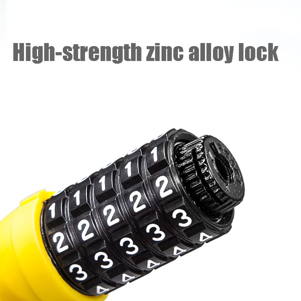 AZPINGPAN 5-Digit Combination Password Bicycle Lock丨Portable Ring-Shaped Motorcycle Anti-Theft Lock for Outdoor Riding丨Waterproof and Rust-Proof Alloy Steel Cable Bicycle Accessories