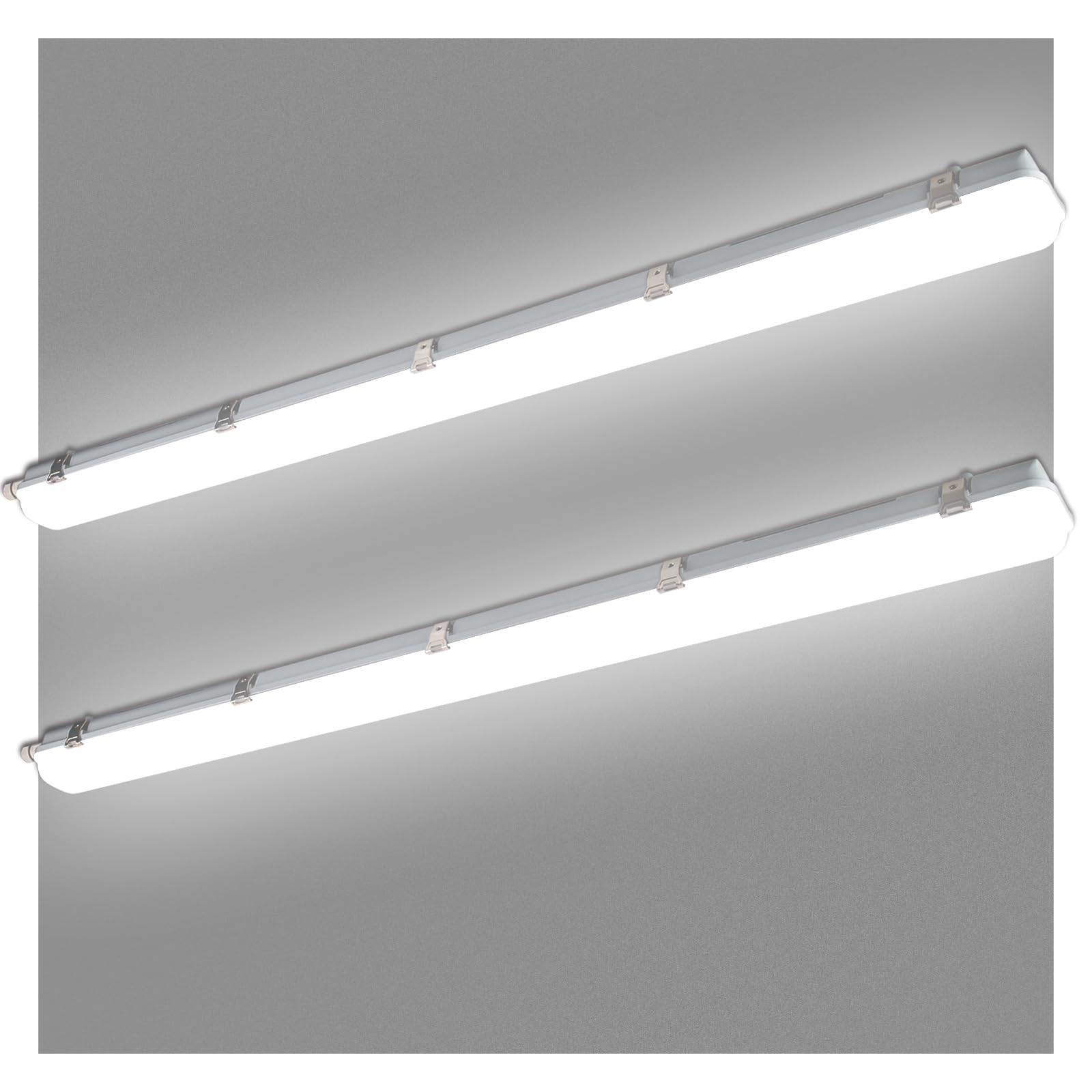 JUERLEN 4FT LED Vapor Tight Light,40W Waterproof Fixture,4400lm,5000K,Commercial Waterproof Shop Light for Car Wash, Walk in Freezer, High Efficiency,Walk in Freezer,IP66, 2 Pack