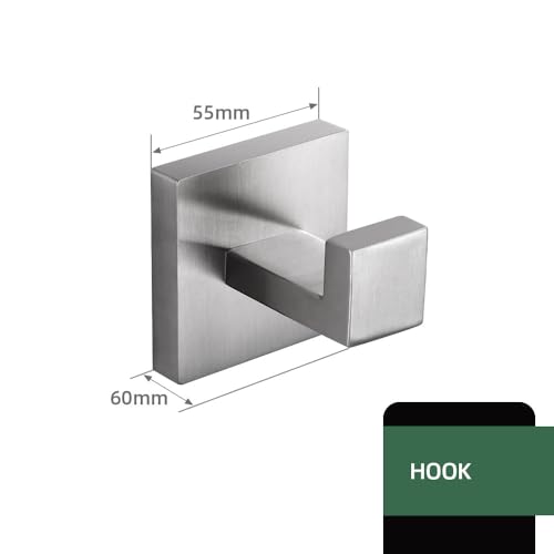 Bathroom Accessories Set Matte Black Wall Shelf Toilet Roll Paper Holder Robe Hook Hanger Towel Rail Bar Rack Ring Bath Hardware,SS,Robe Hook