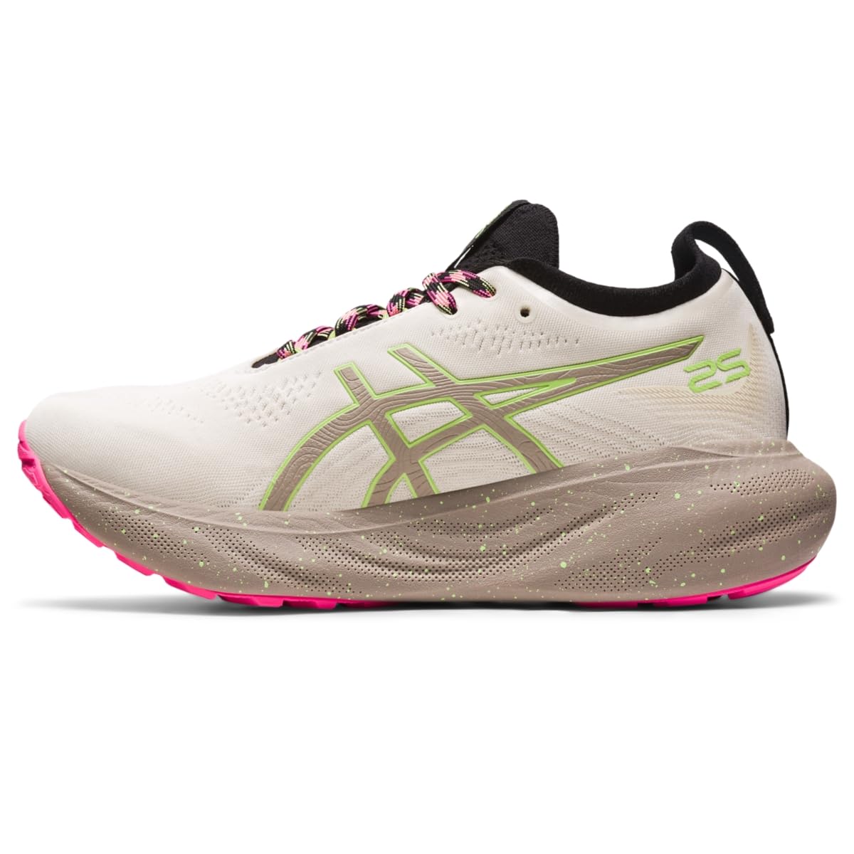 ASICS Women's Gel-Nimbus 25 Trail Shoes, 8.5, Nature Bathing/Lime Green