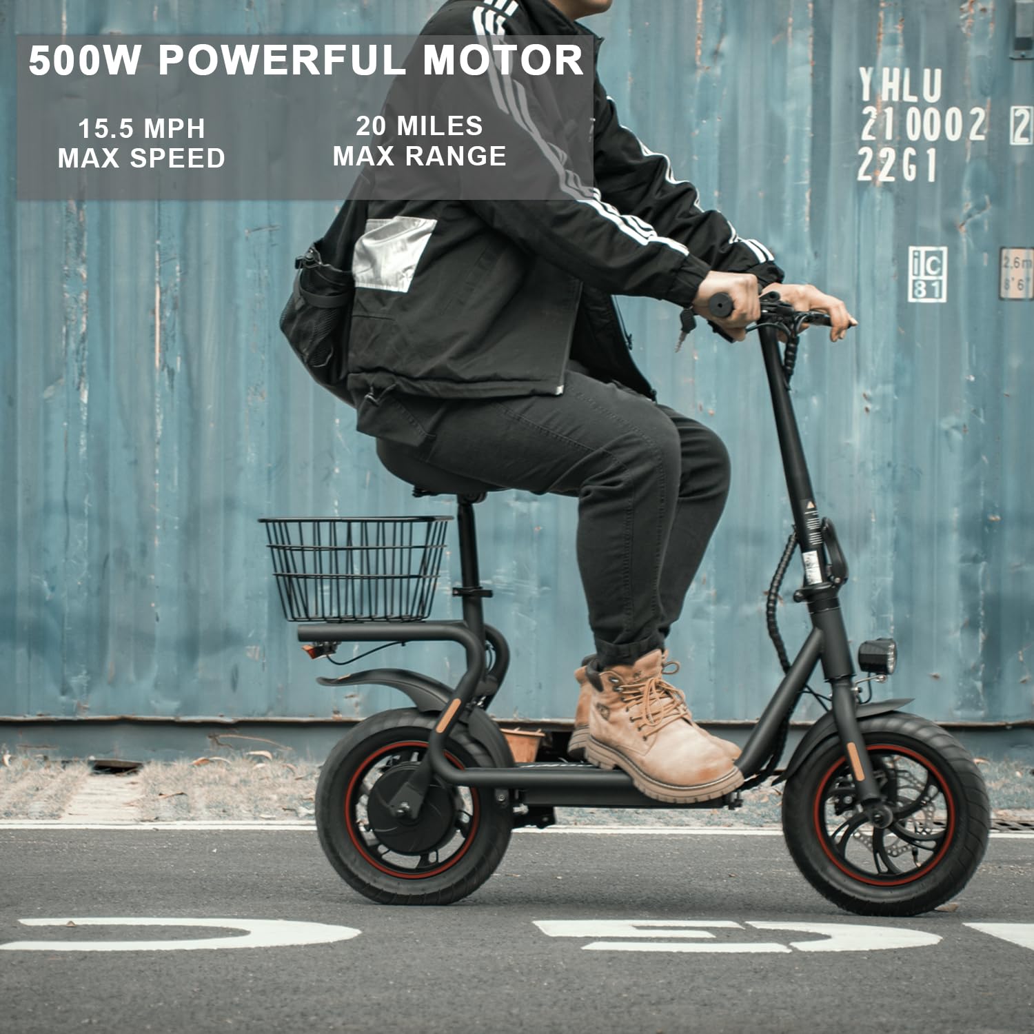 AVPLUS Electric KickScooter, Powerful 500W Motor, 10" Solid Tires, Speed up to19-22 Mph,18-22Miles Range, Smart and Large LCD Display Folding Commuter Electric Scooter for Adults