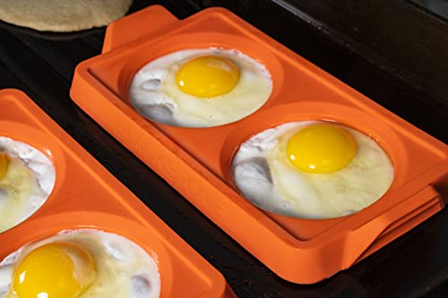 Blackstone 5600 Silicone Egg & Omelet Ring (Set of 3) for Breakfast, Non Stick Food Grade Round Egg Cooking Shapers Ring Mold for Pancake, Patties & English Muffin – Portable Griddle Accessories