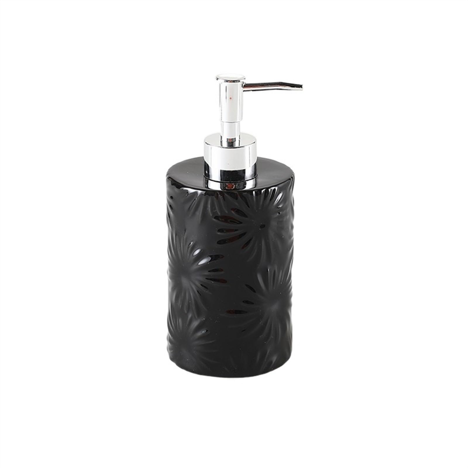 Black Soap Pump for Lotion Massage Essential Oil Dishwashing Soap Pressed Flower Soap Dispenser Ceramic Soap Bottle for Kitchen Farmhouse