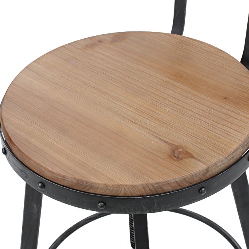 Christopher Knight Home Alanis Firwood Barstool, 39", Black Brush Silver