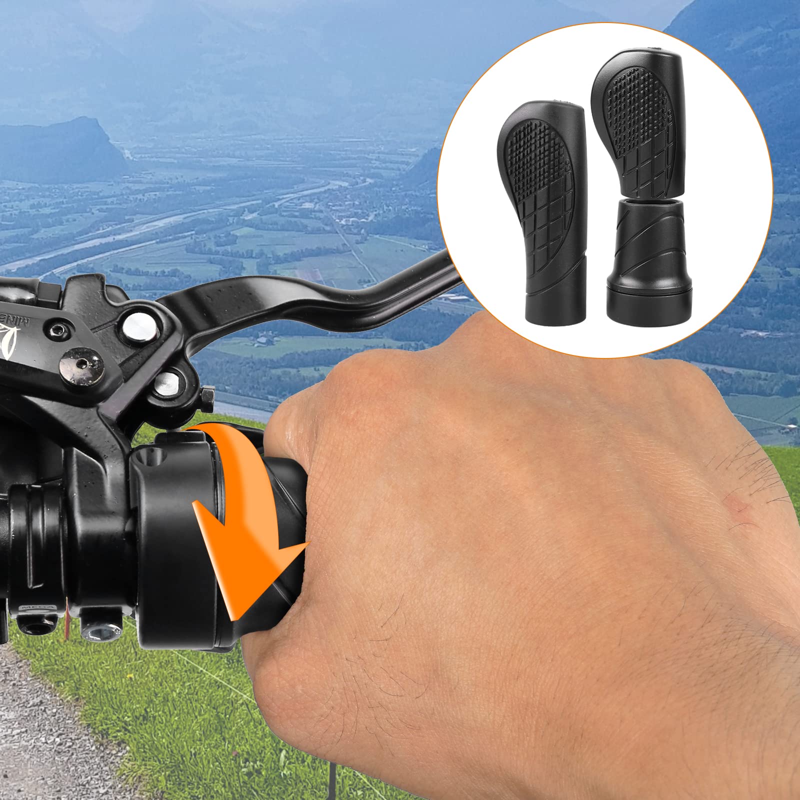 BAFANG Right Half Twist Throttle :Compatible with 8fun Mid Drive Electric Bike Conversion Kit BBS01 BBS02 BBSHD, Waterproof Speed Conrol Throttle Grip for Bicycle Scooter