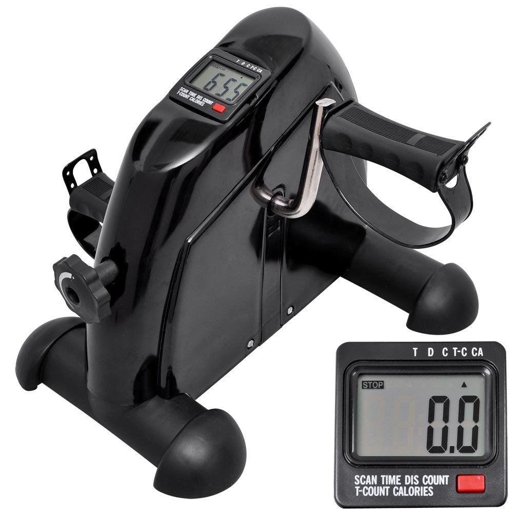 AW Indoor Exercise Bike Resistance Adjustable Mini Pedal Exerciser w/LCD Display