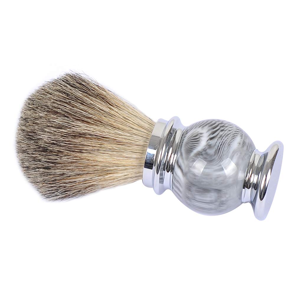 Badger Shaving Brushes, JR Black Badger Brush Hair Knot with Grey Strip Resin Handle Shaving Brushes for Men, Safety Razor, Double Edge Razor, Shaving Razor