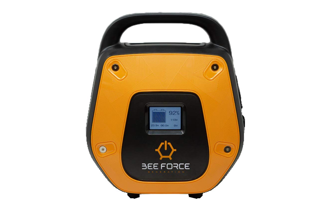 BEE FORCE New Portable Solar Generator and Power Bank 300Wh Battery Capacity, 600W Peak Power, 300W Continuous Power. Power Station for Camping Trips, Emergencies, CPAP Devices, Power Storage.