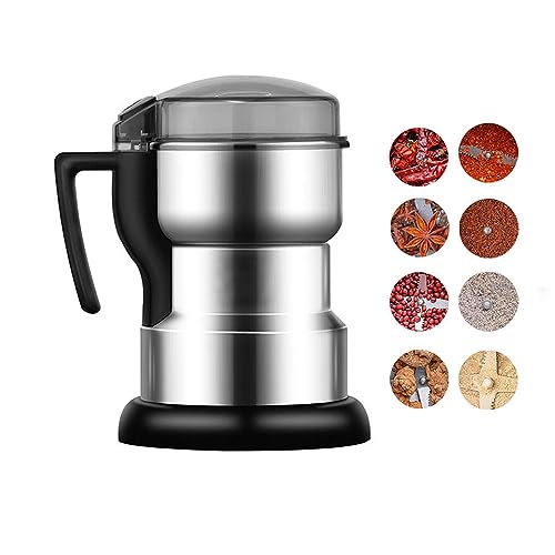 Electric Grinder 30s Quick Powder, Mini Electric Coffee Grinder Cereals, Nuts Beans Spices Grains Grinder Machine Multifunctional Home Blender Chopper