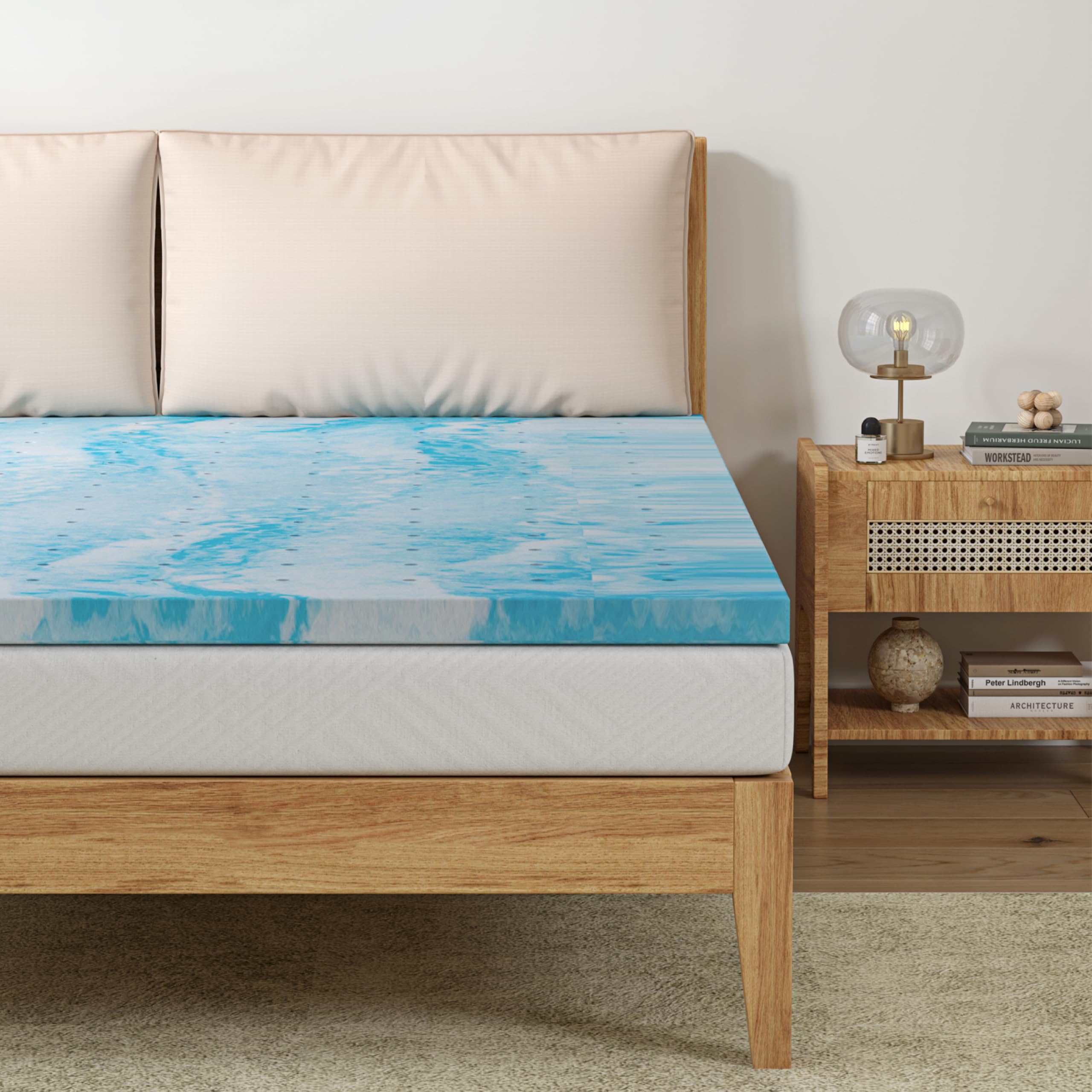 CH CHARME HOUSE 2 Inch Memory Foam Mattress Topper Twin Size, Gel Infused Memory Foam Bed Topper for Back Pain Relief, Cooling Mattress Pad, CertiPUR-US Certified, 75×38"