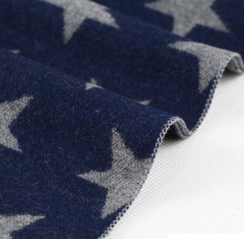 AZYOUNG USA Flag Men’s Winter Warm Knitted Plant Cotton Plaid Color Match Soft Thick Scarf,180cm