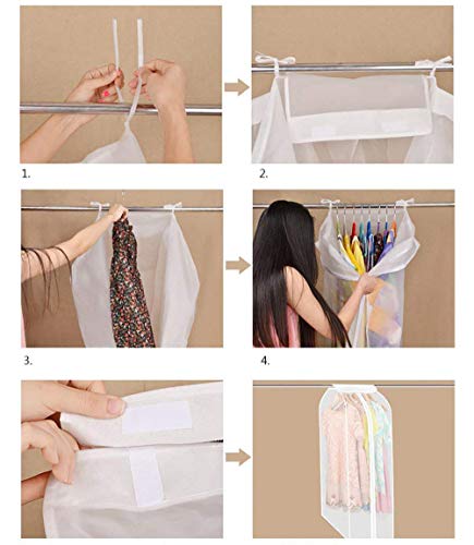 Wardrobe Hanging Clothes Storage Bag/Garment Bag/Peva Translucent Moisture Proof Protector With Magic Tape And Zipper