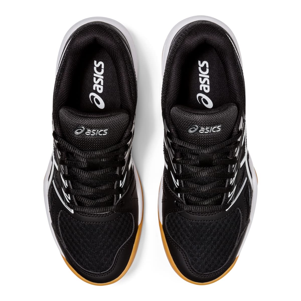 ASICS Women's Upcourt 4 Volleyball Shoes, 7, Black/White