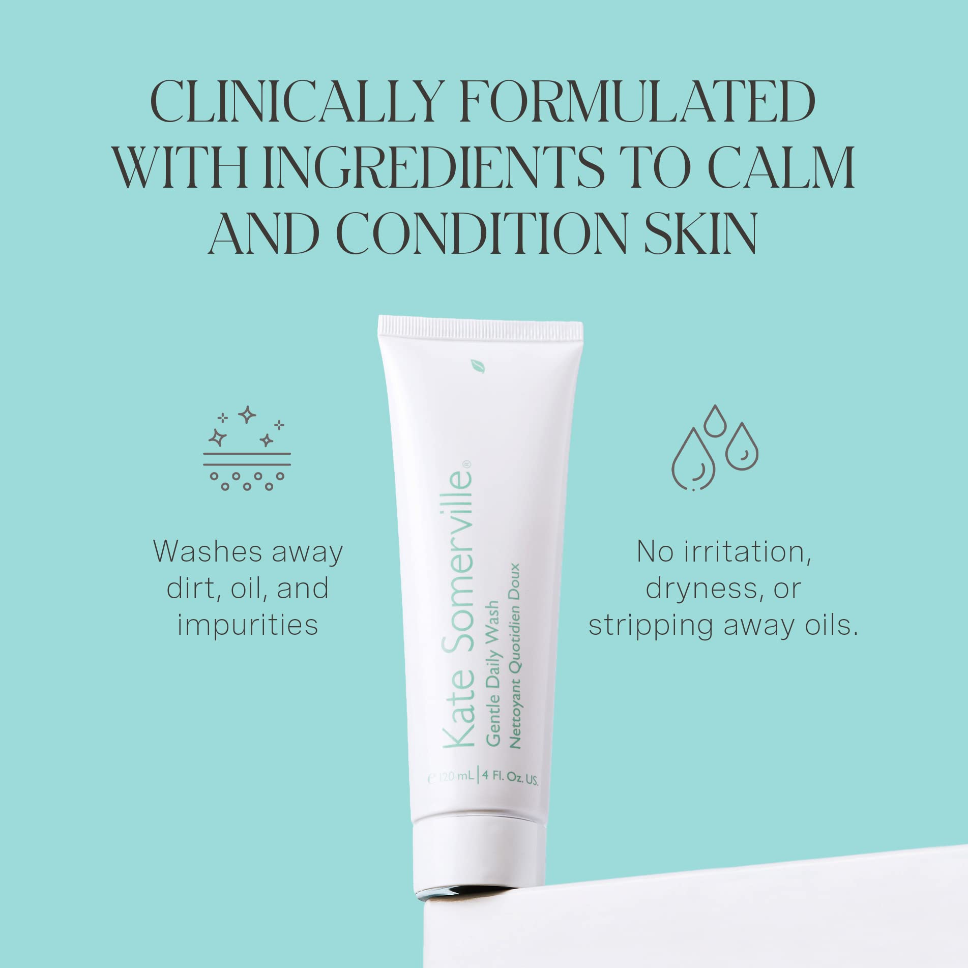 Kate Somerville Gentle Daily Wash | Sulfate-Free Face Cleanser | Calms, Conditions & Hydrates Skin | 4 Fl Oz