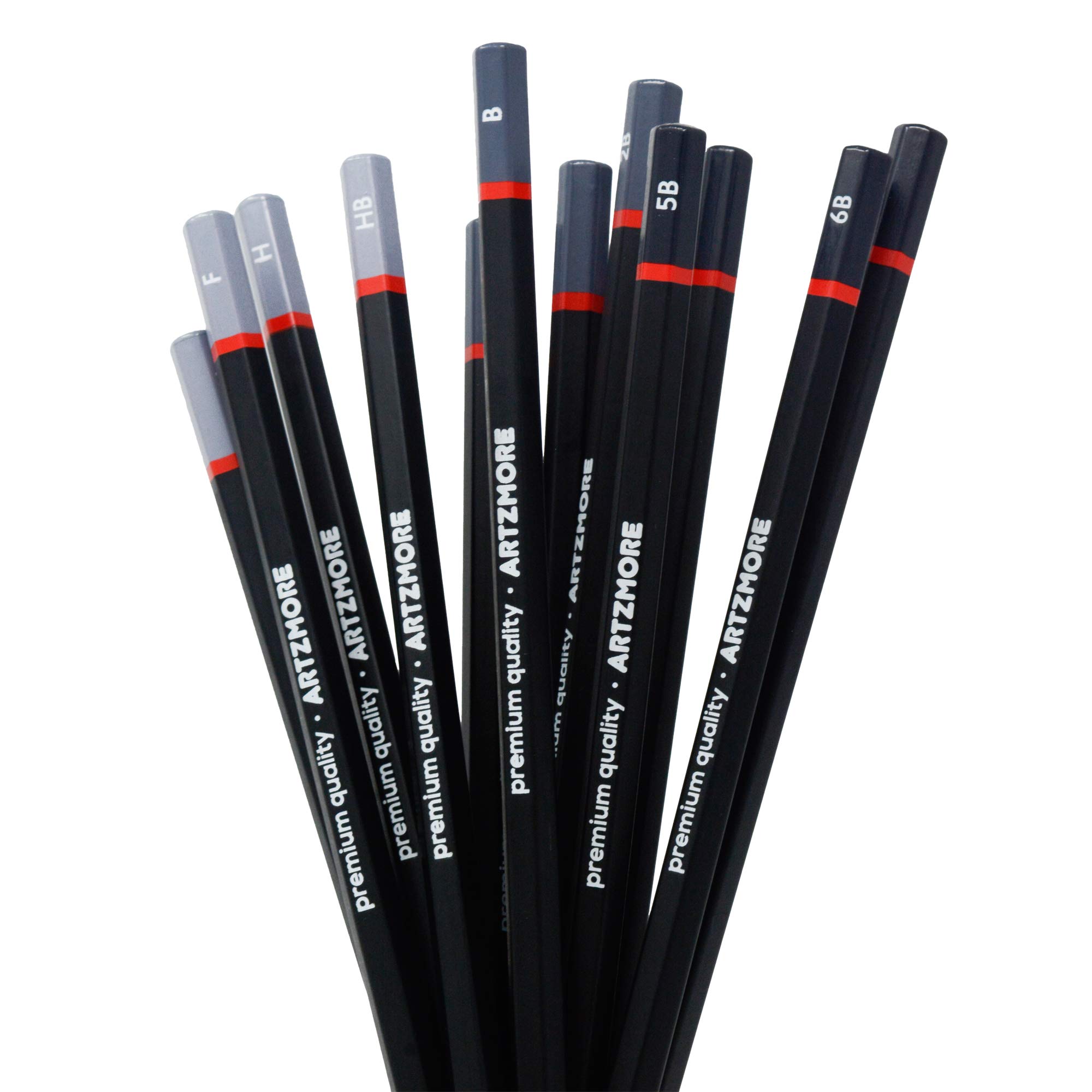 Artzmore Drawing Pencils Set - 12 Piece Sketching Pencils, Graphite Pencils, Shading Pencils for Sketching, Art Pencils for Drawing and Shading, Sketch Pencils for Drawing, Drawing Pencils for Artists