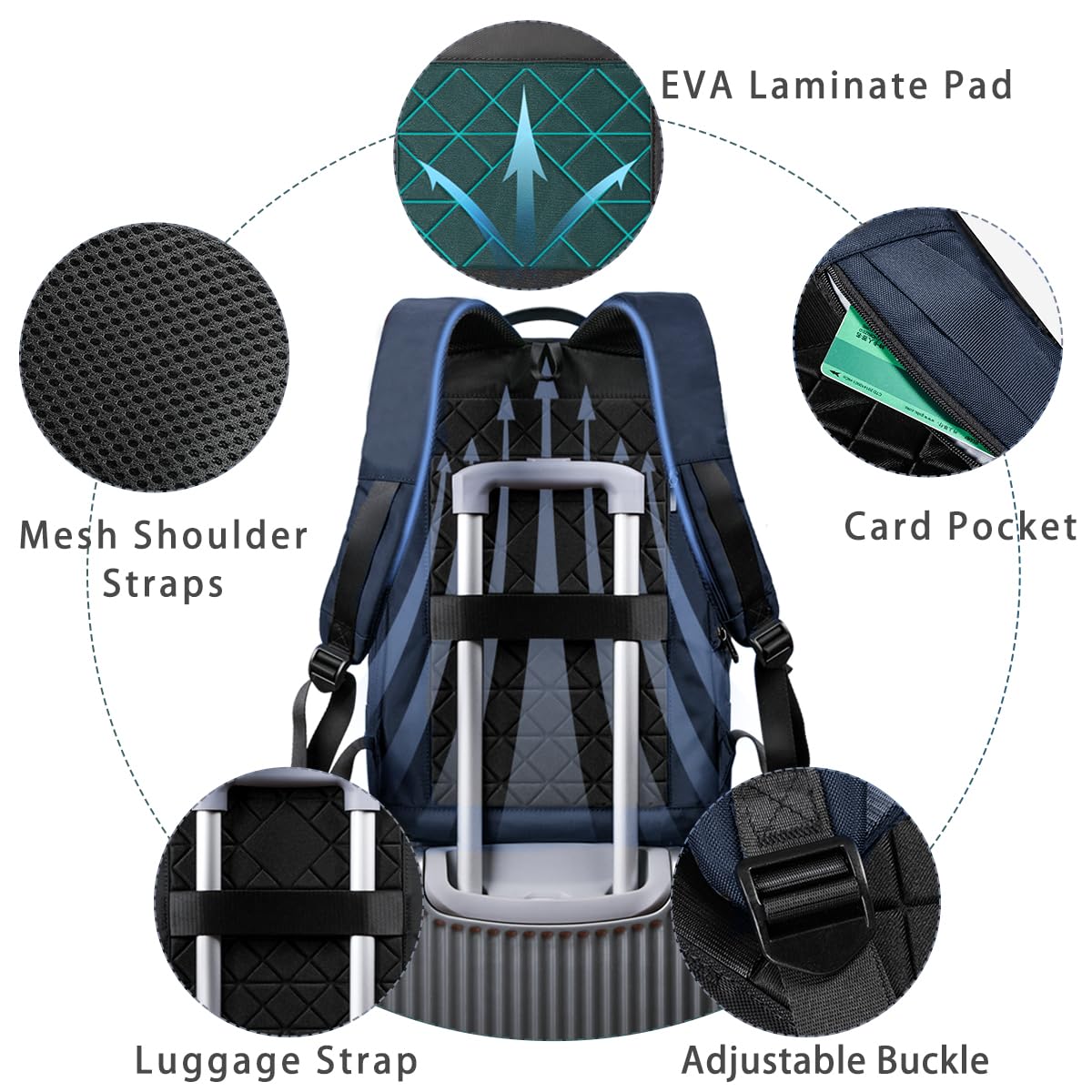 Backpack for Men Business Slim Backpack with USB Charger Computer Lightweight Anti-theft Travel Backpacks Mens Backpacks 15.6 inch Water Resistant Laptop Bag for Work Office University College-Blue