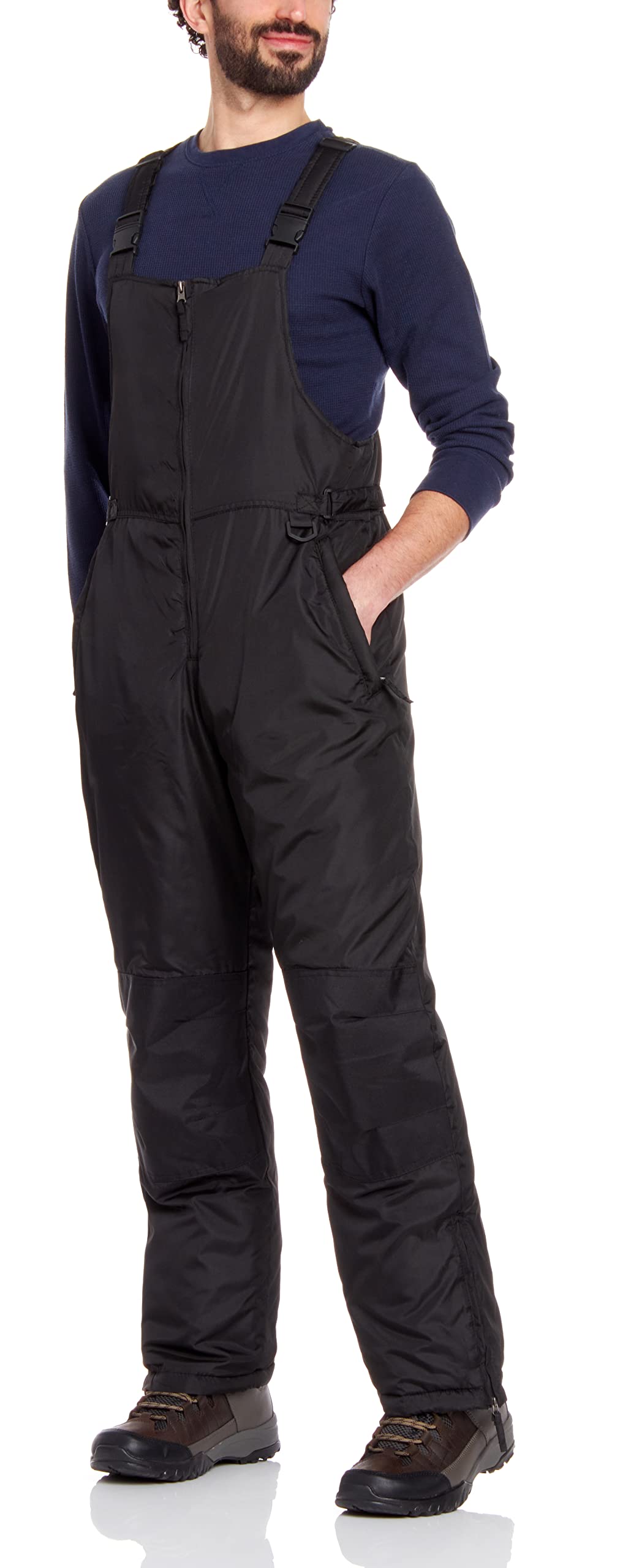 Bass Creek Outfitters Men's Snow Bib - Insulated Overall Ski Pants, Size X-Large, Black
