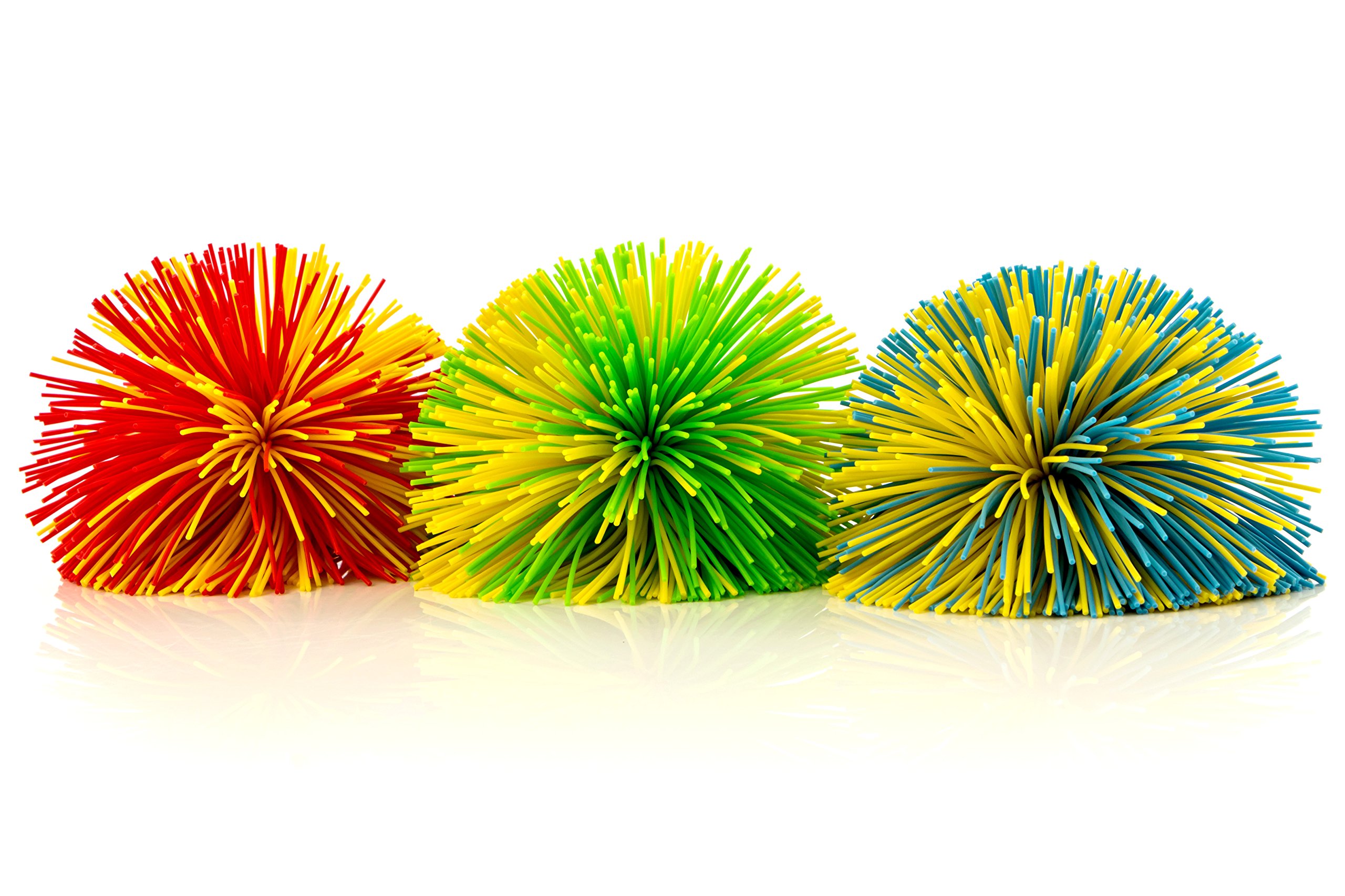 IMPRESA The Original 3 Pack Monkey Stringy Balls - Squeeze and Fidget Toys for Kids and Adults with ADHD and Autism - BPA/Phthalate/Latex-Free (3 Color Designs)