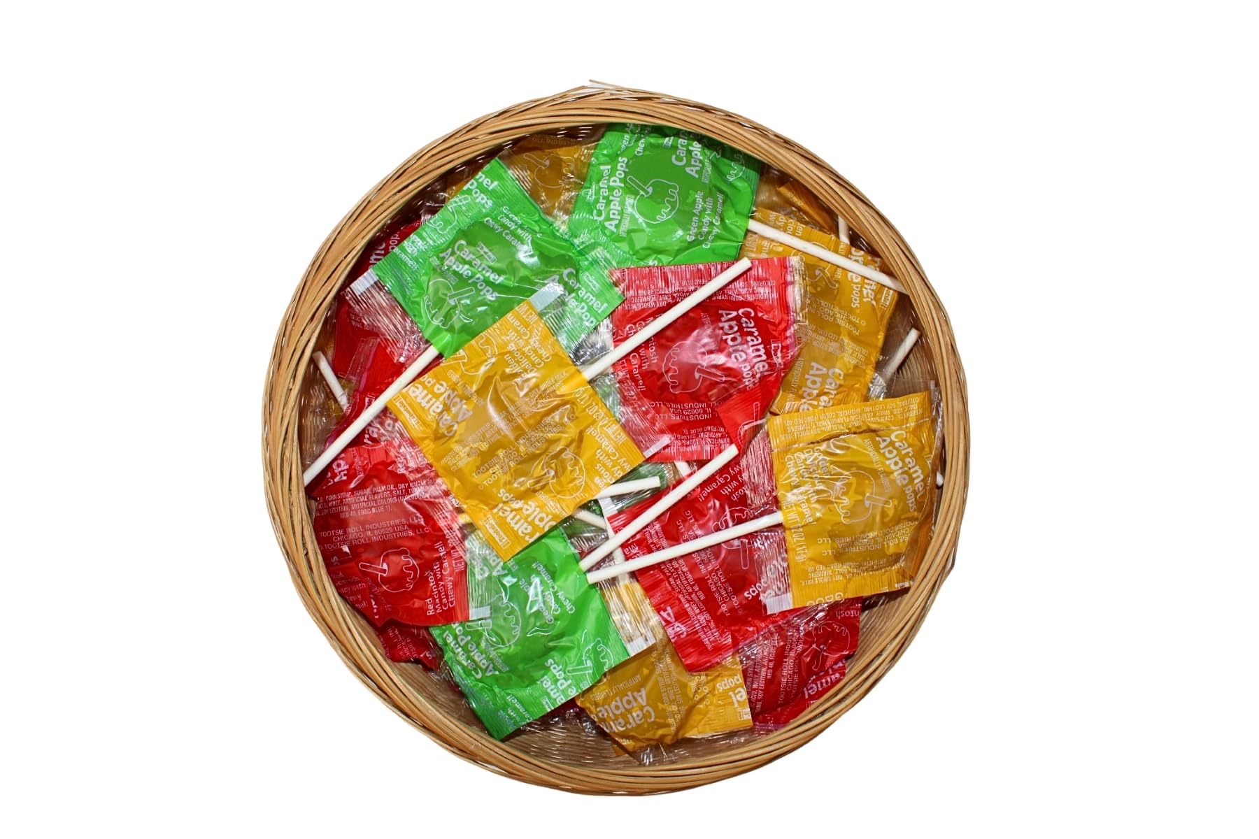 Assorted Flavored Dipped Caramel Apple Pops- Orchard Lollipops Variety Pack by Queen City Candy Cave (1 Pound)